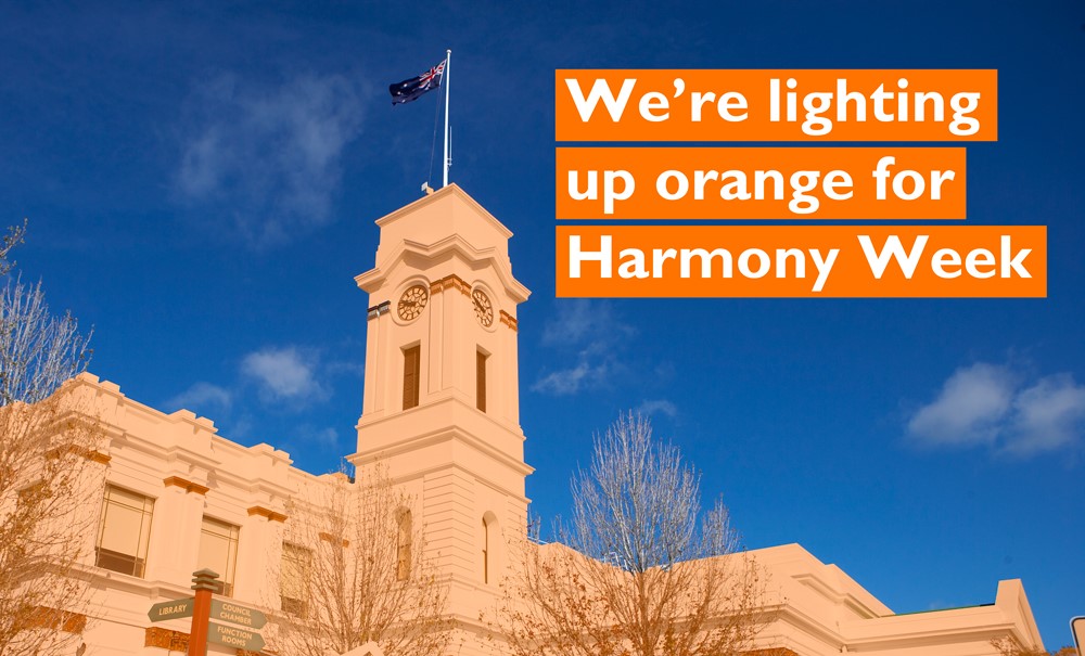 Lighting up orange for Harmony Week | Glen Eira City Council